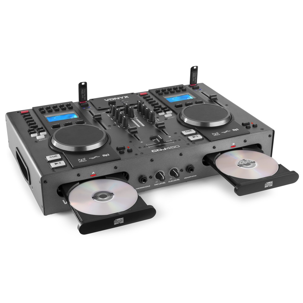 Vonyx CDJ450 Twin Top CD/MP3/USB Player/Mixer mit Bluetooth Vonyx ...