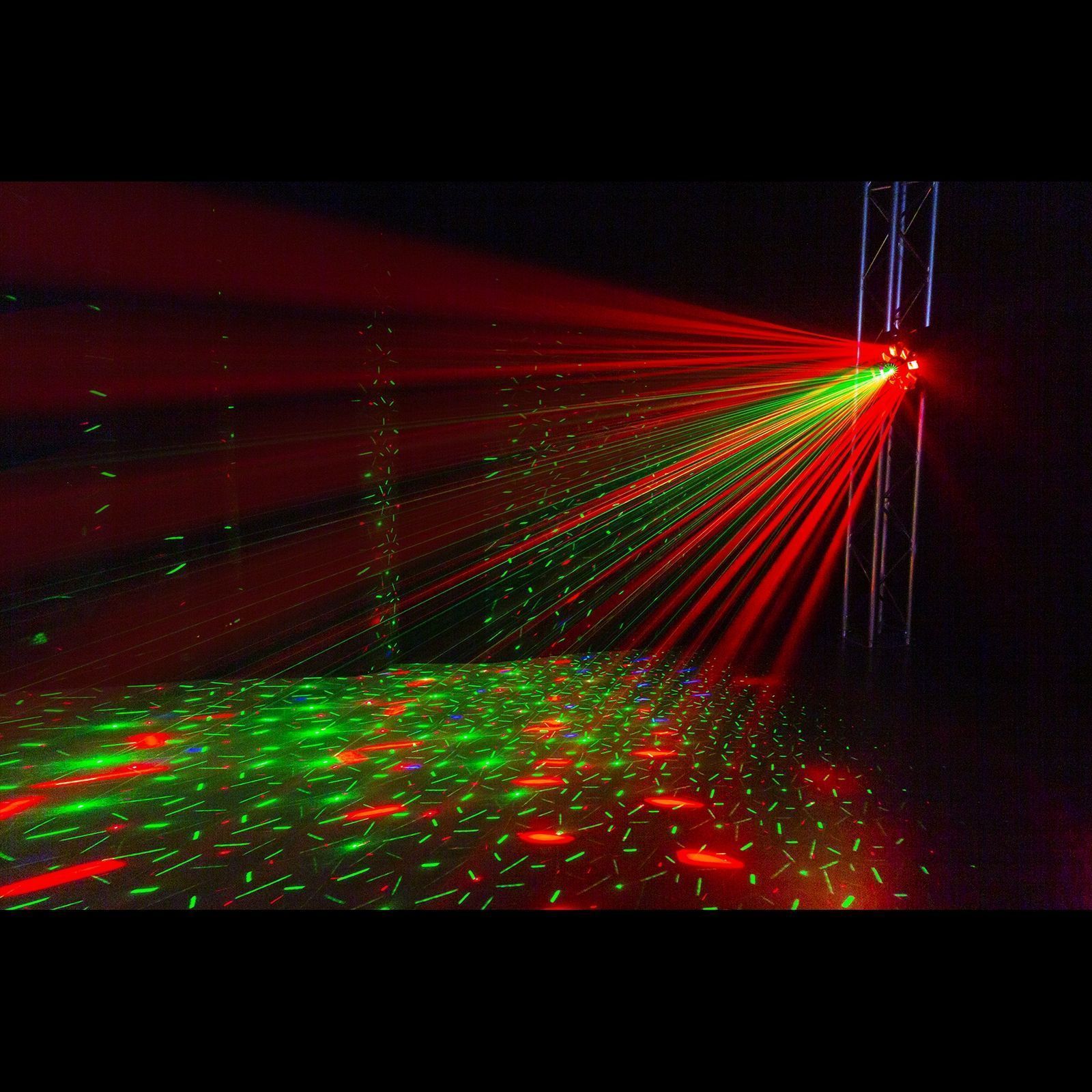 BeamZ MultiBox 4-in-1 LED-Lichteffekt mit Laser, Strobe, PAR und Derby ...