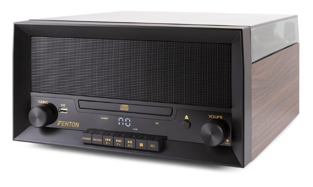 Fenton RP135W Retro Plattenspieler mit CD, USB, Bluetooth und FM-Radio ...