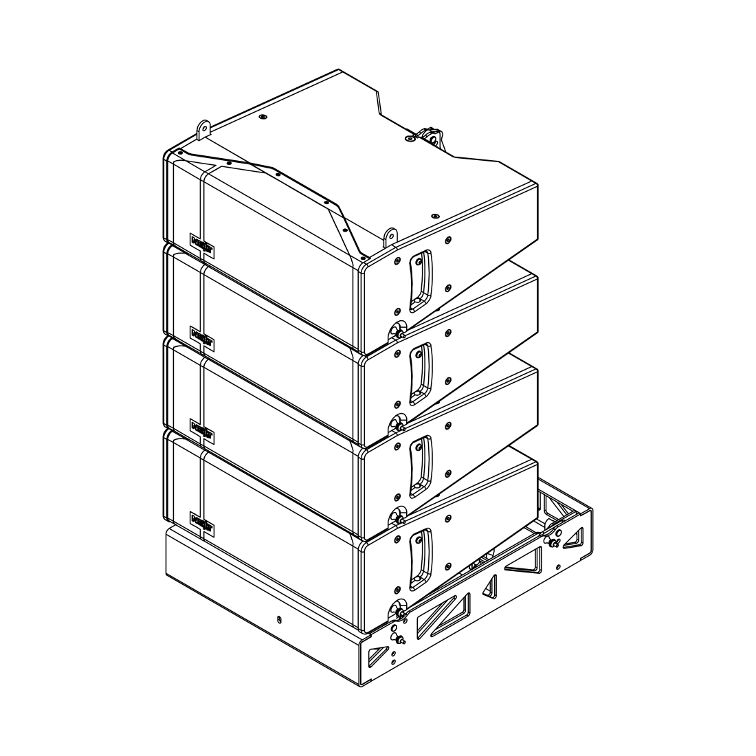 NEXT proaudio Line Array System LA26 9x3 passiv Komplettset mit Amping