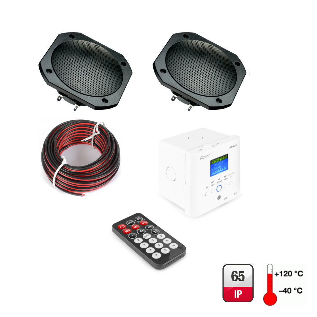 Power Dynamics BTW30 Saunabeschallung mit Bluetooth, USB und Radio ...