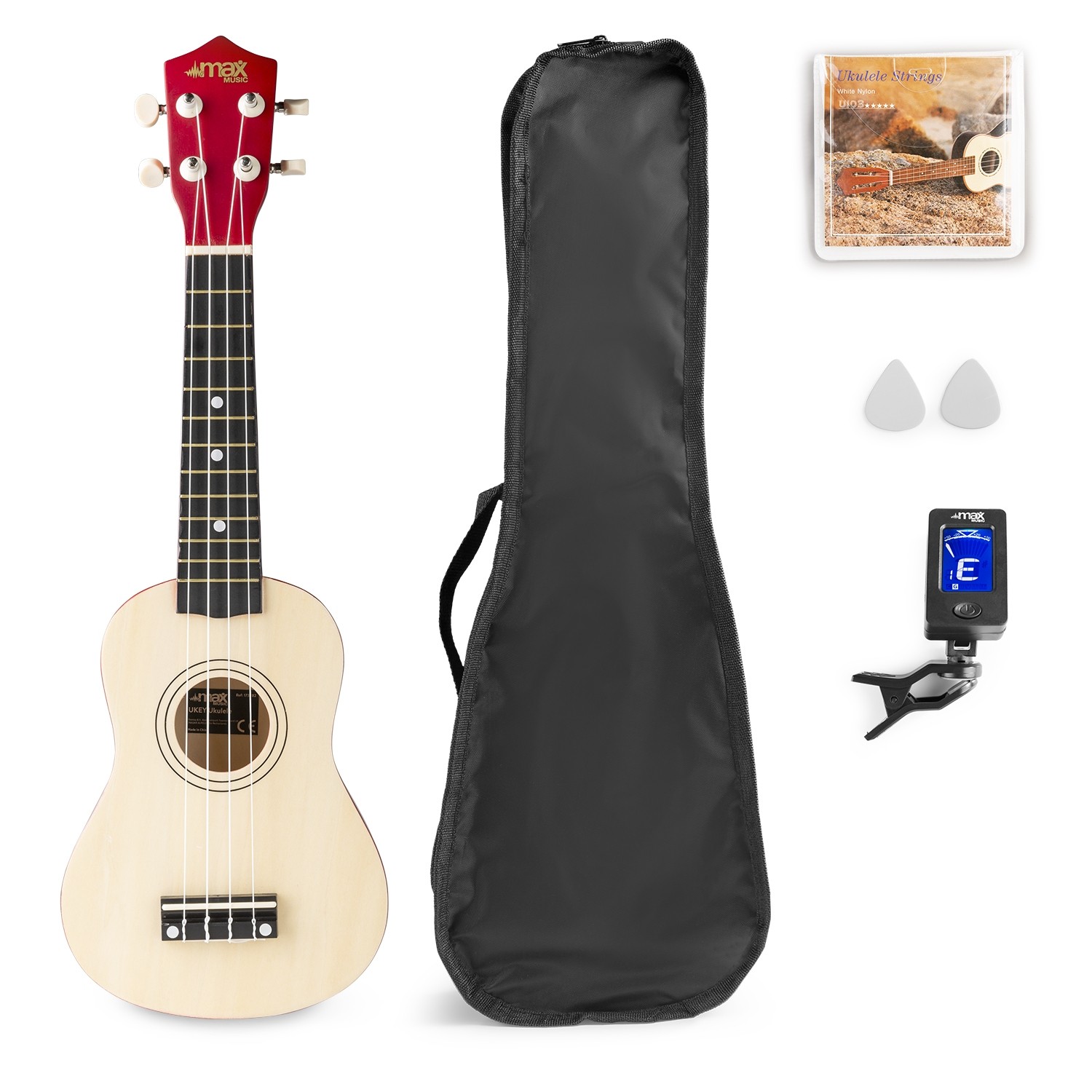 MAX UKEY Ukulele Set Sopran Natur MAX UKEY Ukulele Set Sopran Natur ...