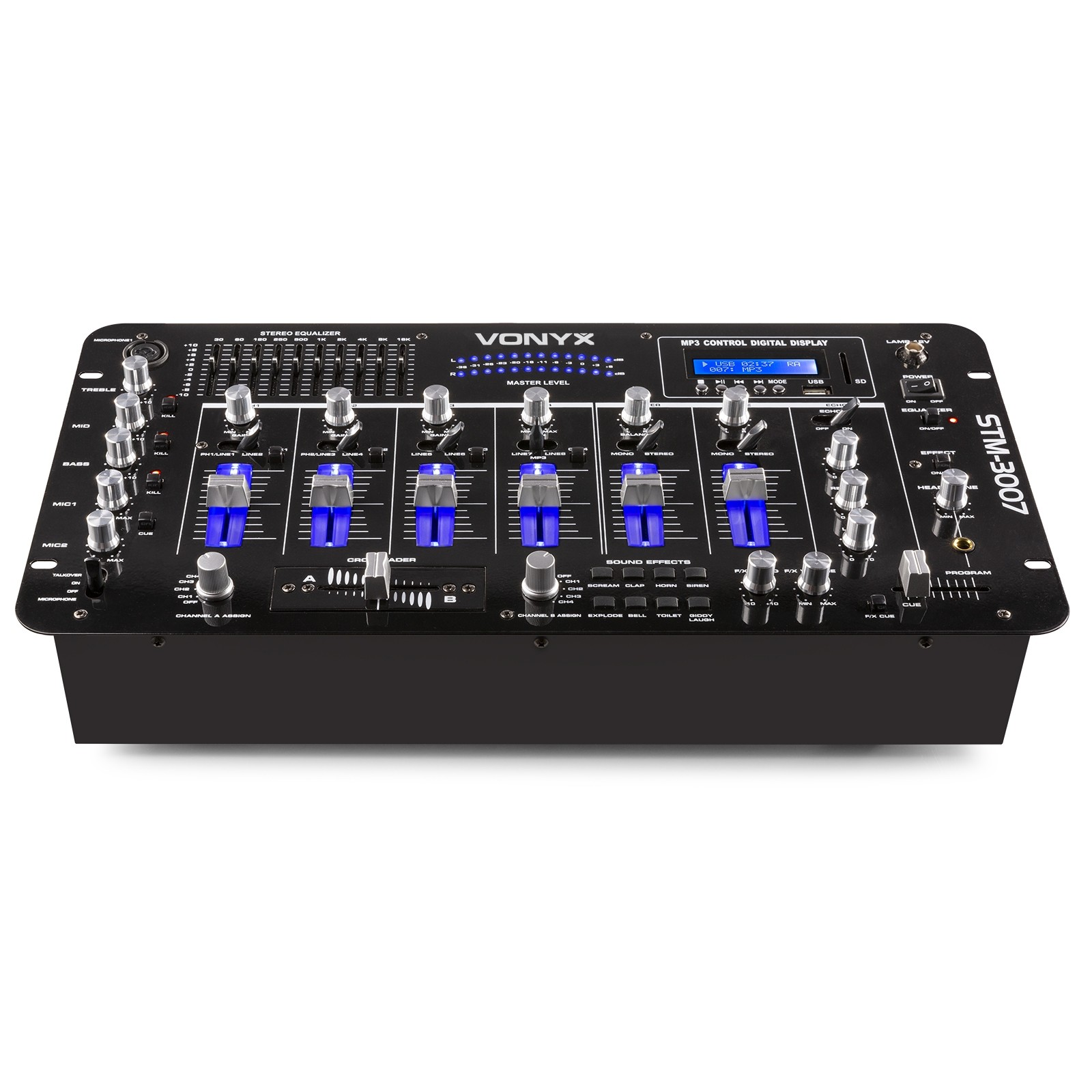 Vonyx STM-3007 - 6-Kanal Mixer SD/USB/MP3/LED/Bluetooth 19" Vonyx STM ...