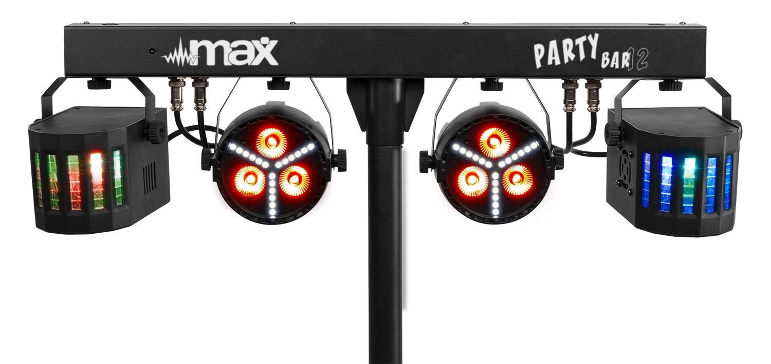 MAX Partybar 12 LED Lichtanlage mit 2 x Par und 2 x Derby MAX Partybar ...