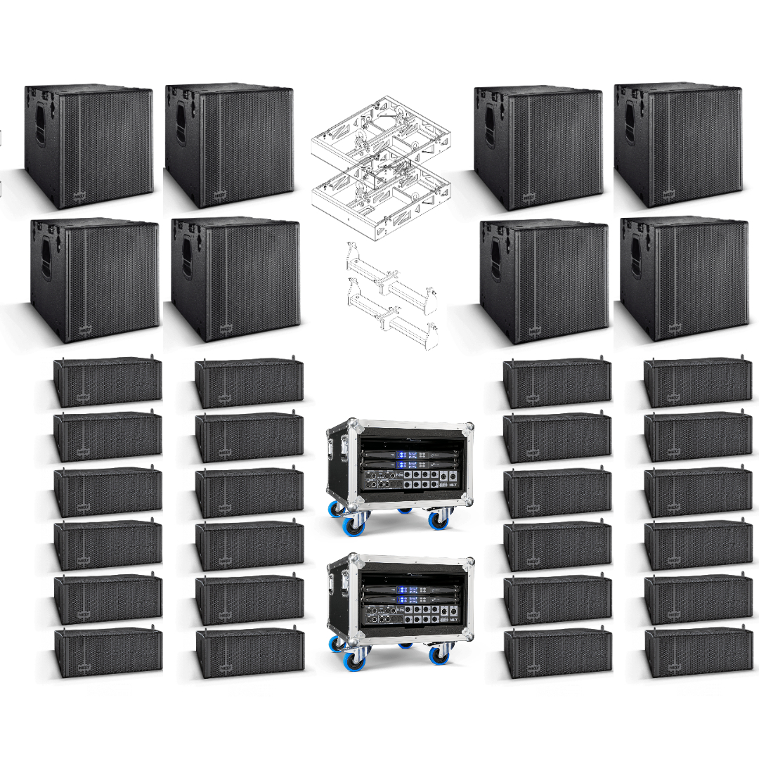NEXT proaudio Line Array System LA26 12x4 passiv Komplettset mit Amping ...
