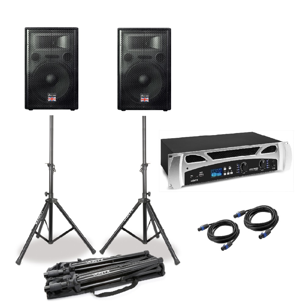 Studiomaster GX15 PA Set mit Bluetooth-Endstufe und Stativen